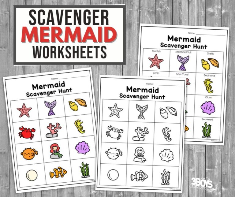 Mermaid Scavenger Hunt Printable - 3 Boys and a Dog
