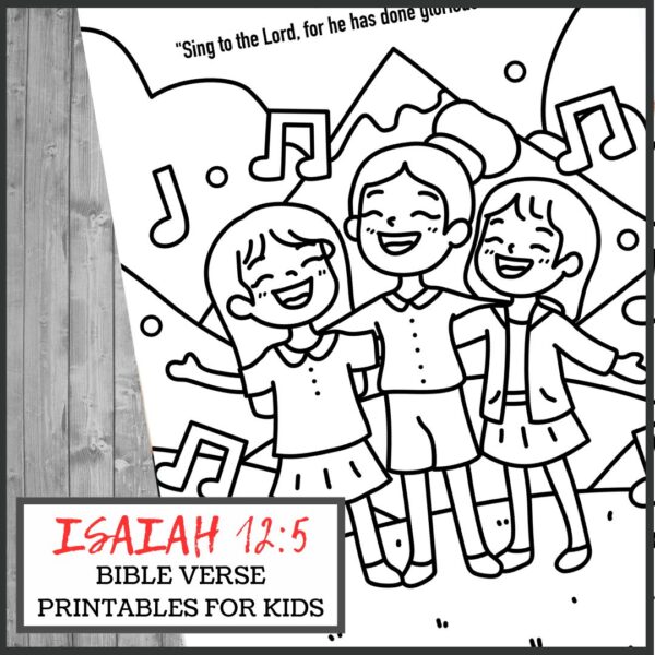 Isaiah 12:5 Bible Verse Coloring Page - 3 Boys and a Dog