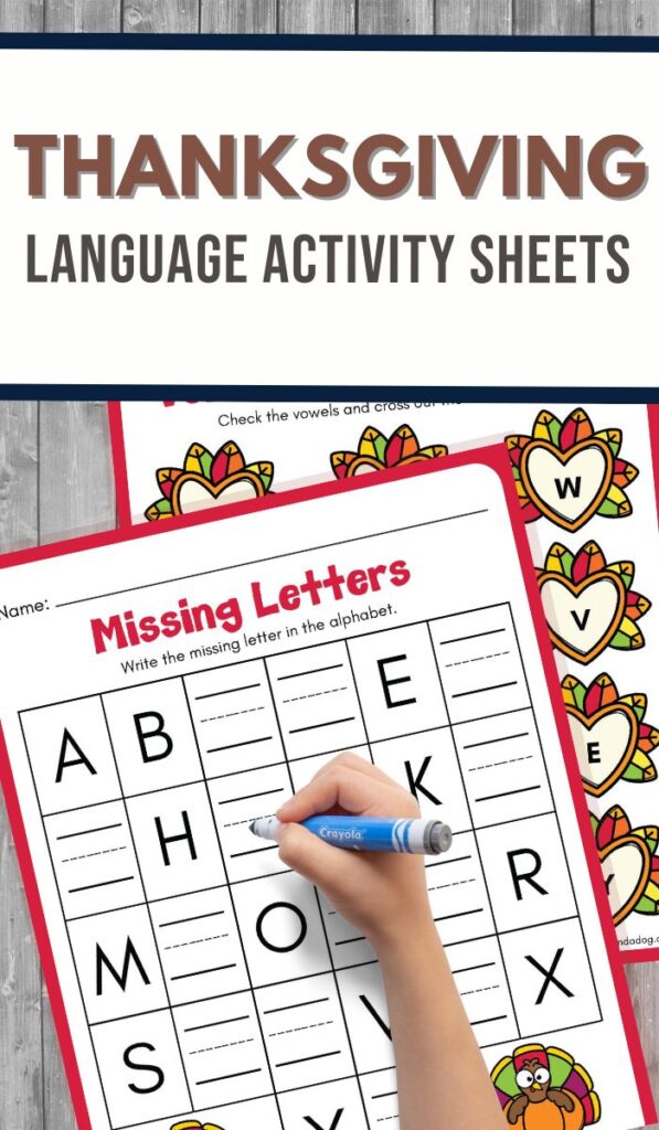 Thanksgiving Language Art Activities for Preschoolers - 3 Boys and a Dog