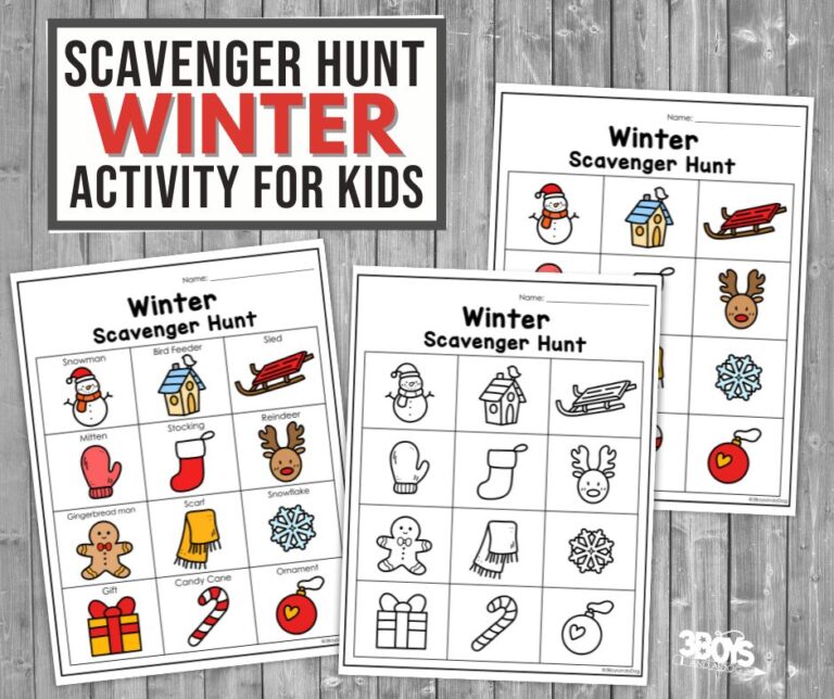 Winter Scavenger Hunt Printable - 3 Boys and a Dog